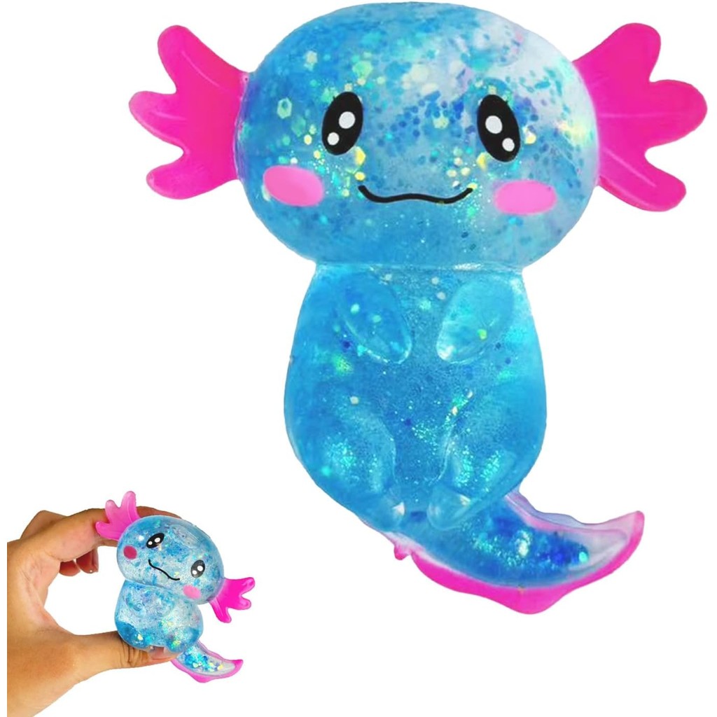 Sensory Fidget Stress Axolotl Toy,Cute Malt Sugar Filled Axolotl Fidget ...