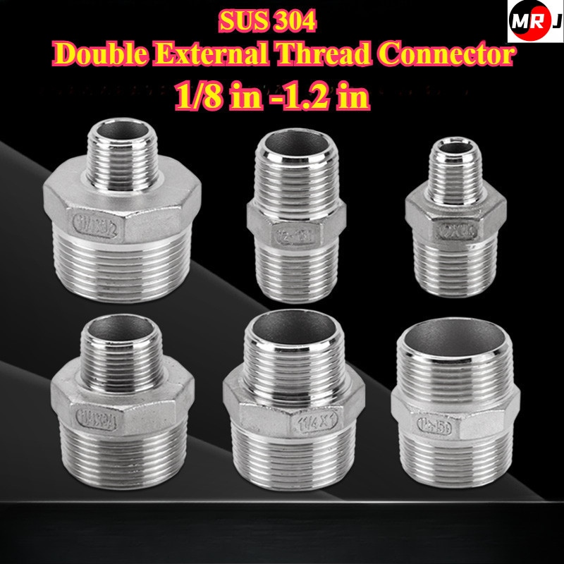 [MRJ-HY] SUS304, Double External Thread Connector (1/8 in -1.2 in ...