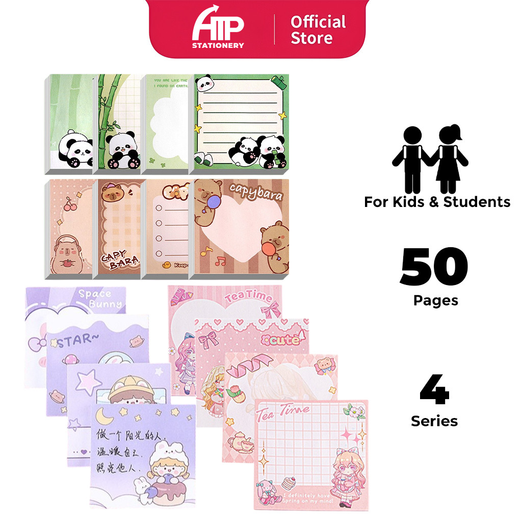 Pad Memo Cute Square Kawaii Memo Pad School Office Sticky Notes ...