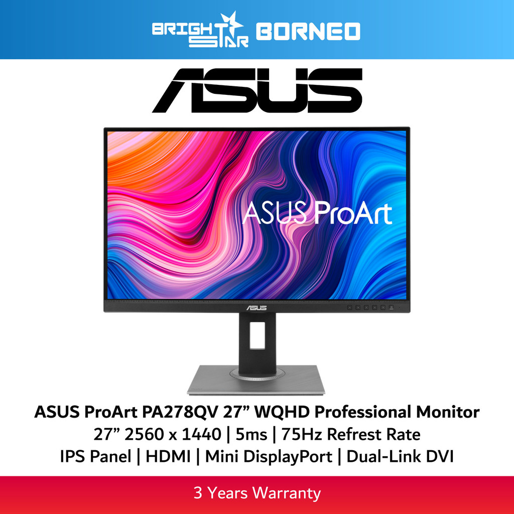 ASUS ProArt PA278QV 27” WQHD Professional Monitor | Shopee Malaysia