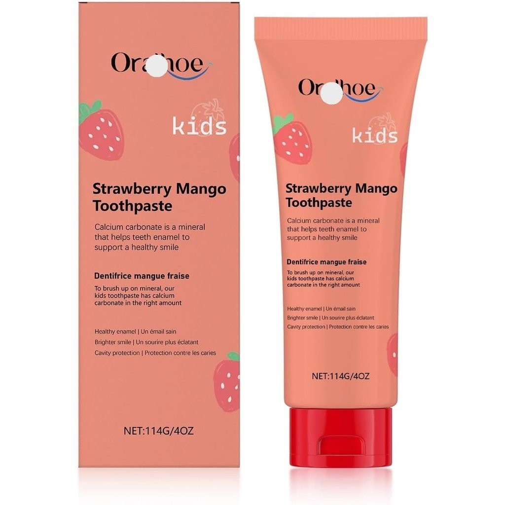 Strawberry Flavored Kids Toothpaste - Mild Cleaning, Fresh Breath ...
