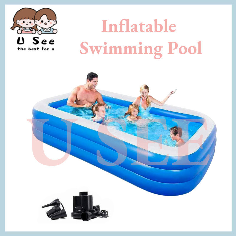 READY STOCK!!! Inflatable Swimming Pool | Large Family & Kids Pool ...