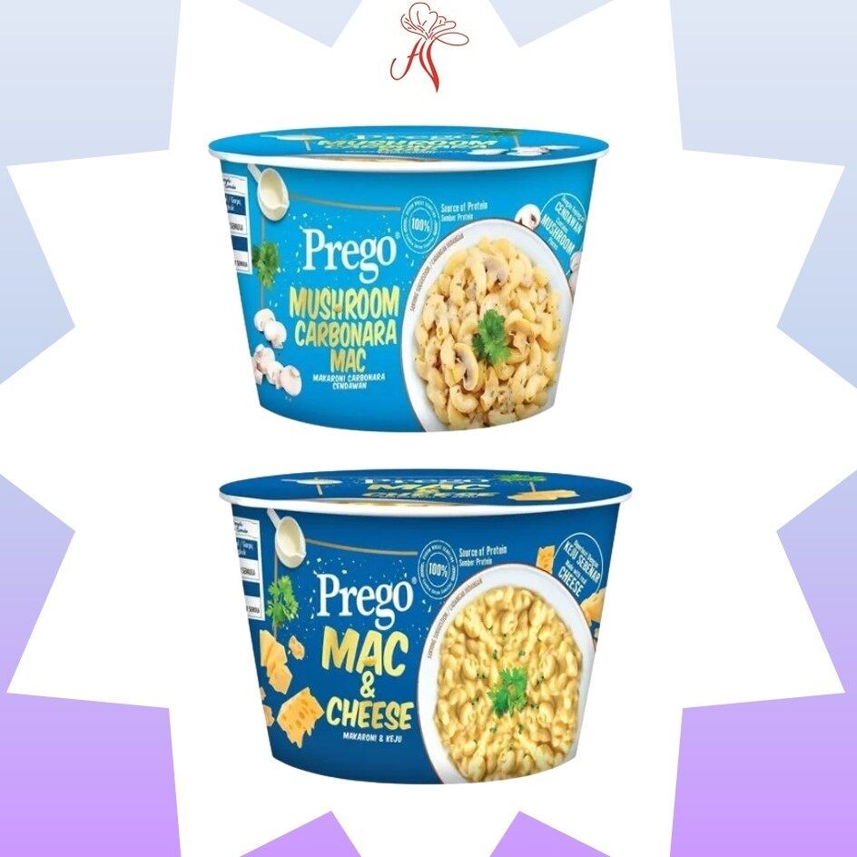 PREGO Bowl Instant Pasta 70g (Mushroom Carbonara, Mac & Cheese ...