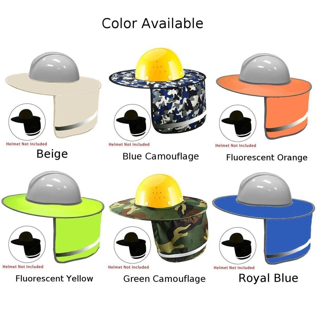 Construction Sunshade Cover Sunscreen Hard Hat Sun Shade Neck Shield ...