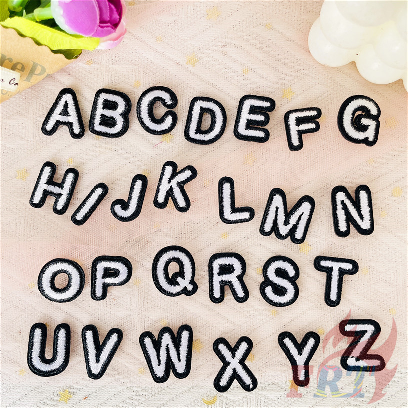 1Pc Mini White Arial English Letters Iron-on Patches DIY Alphabet Iron ...