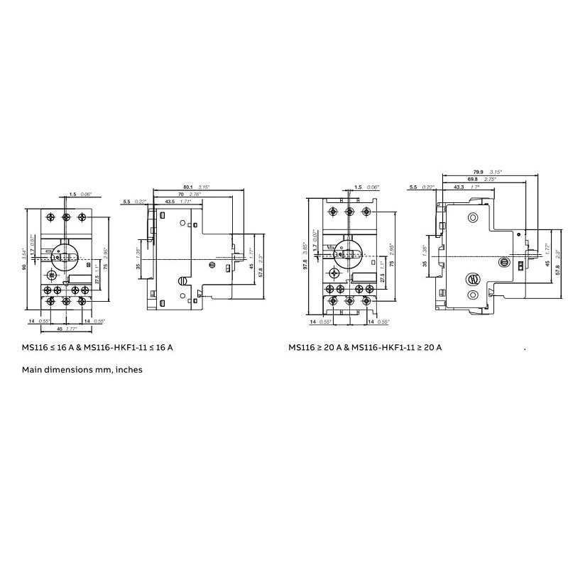 Original ABB MS116 series Motor Protection Circuit HKF1-11 HK1-11 HKF1 ...