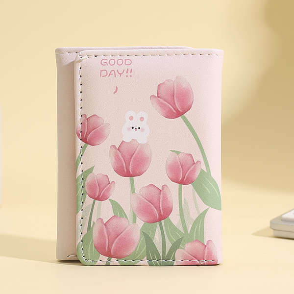 dompet dompet perempuan cute dompet kecil Rabbit Tulip Trifold Dompet ...