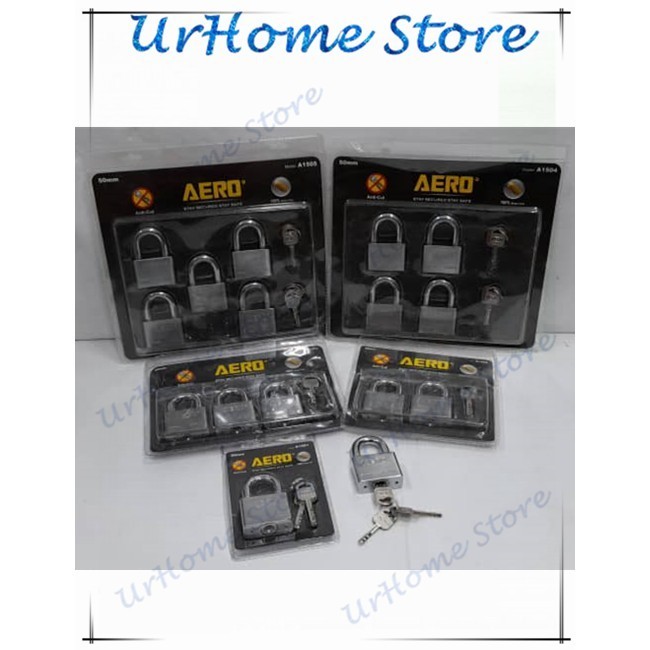 URHOMESTORE - AERO A1000 50mm Anti-Cut Security PADLOCK Pintu ...