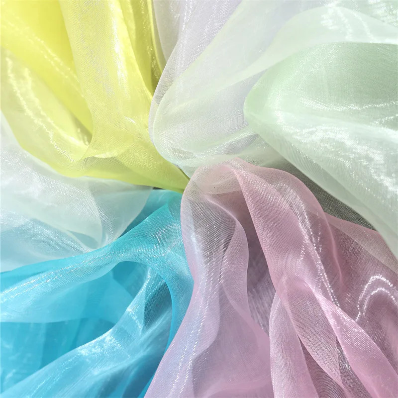 Colorful Fluorescent Fabrics DIY Skirt Shiny Gauze Fabric Stage Wedding ...