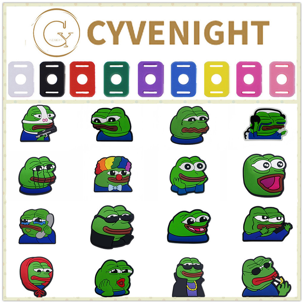 【Ready Stock】Hot Cute Cartoon Pepe the Sad Frog Theme Shoe Charms ...