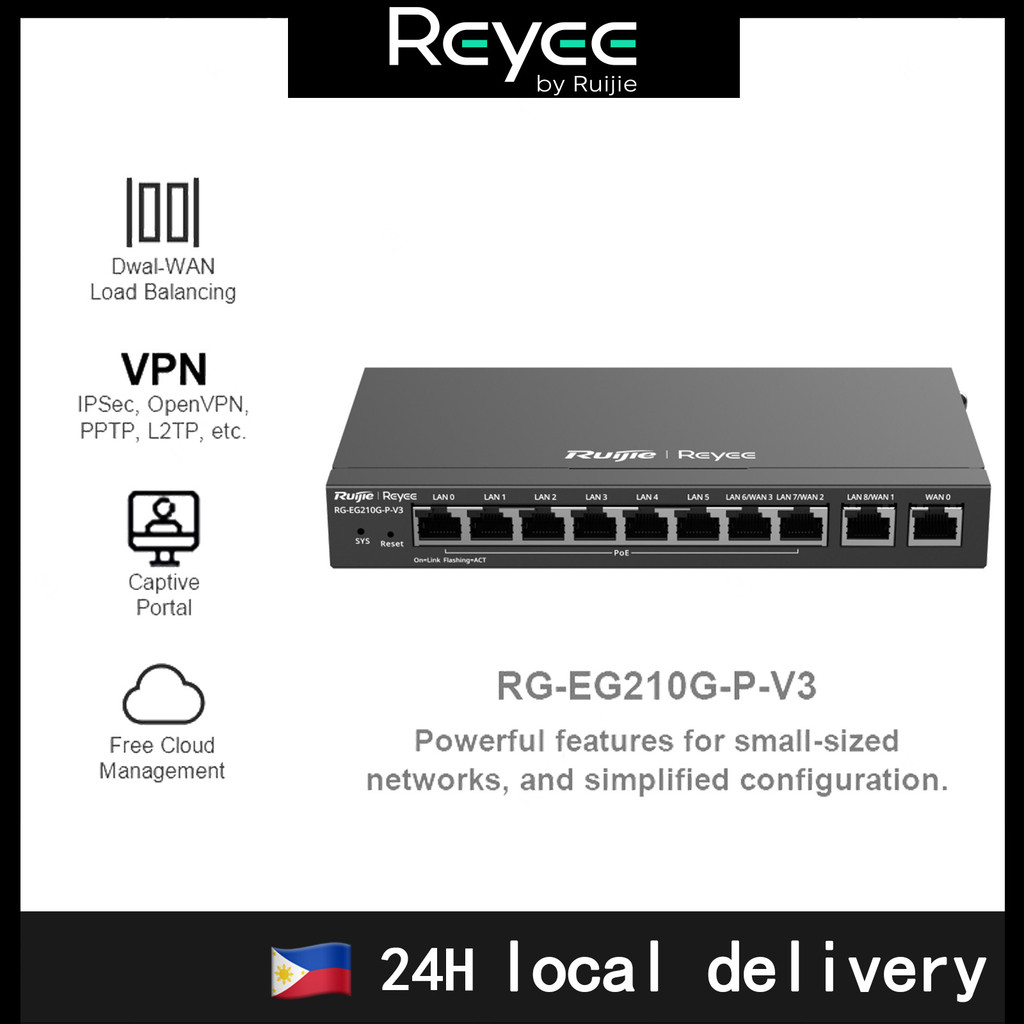 Ruijie Reyee RG-EG210G-P-V3 Cloud Managed PoE Router 802.1X ...