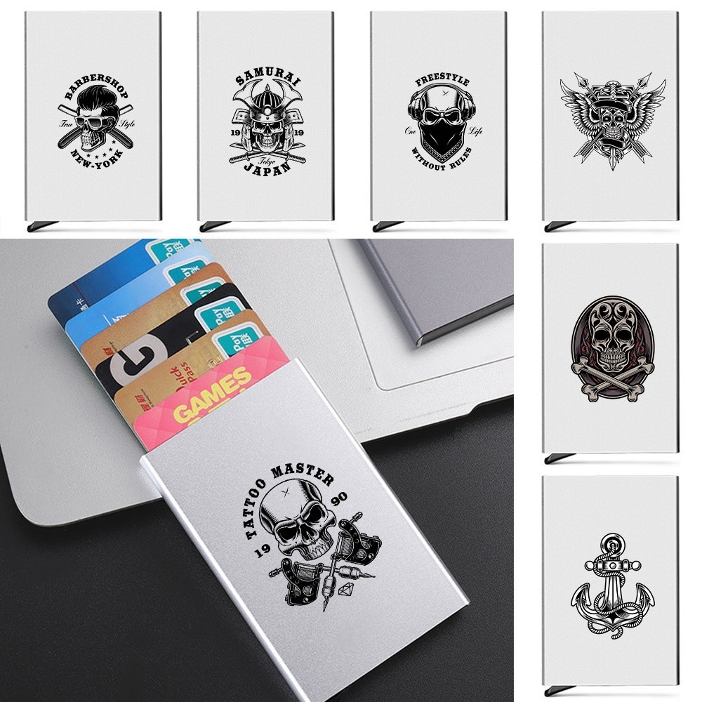 Credit Card Holder RFID Blocking Aluminum Metal Men Women Slim Wallet ...