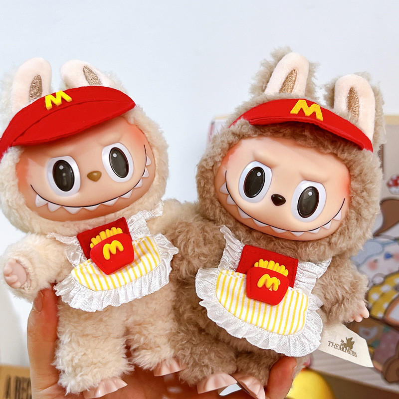 LABUBU Doll Clothes Cute McDonald's Hat Apron Mini Dolls Accessories ...