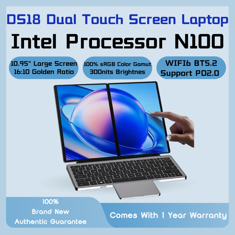 DS18 Dual Touch Screen Laptop Intel Processor N100 10.95" 16:10 100 ...