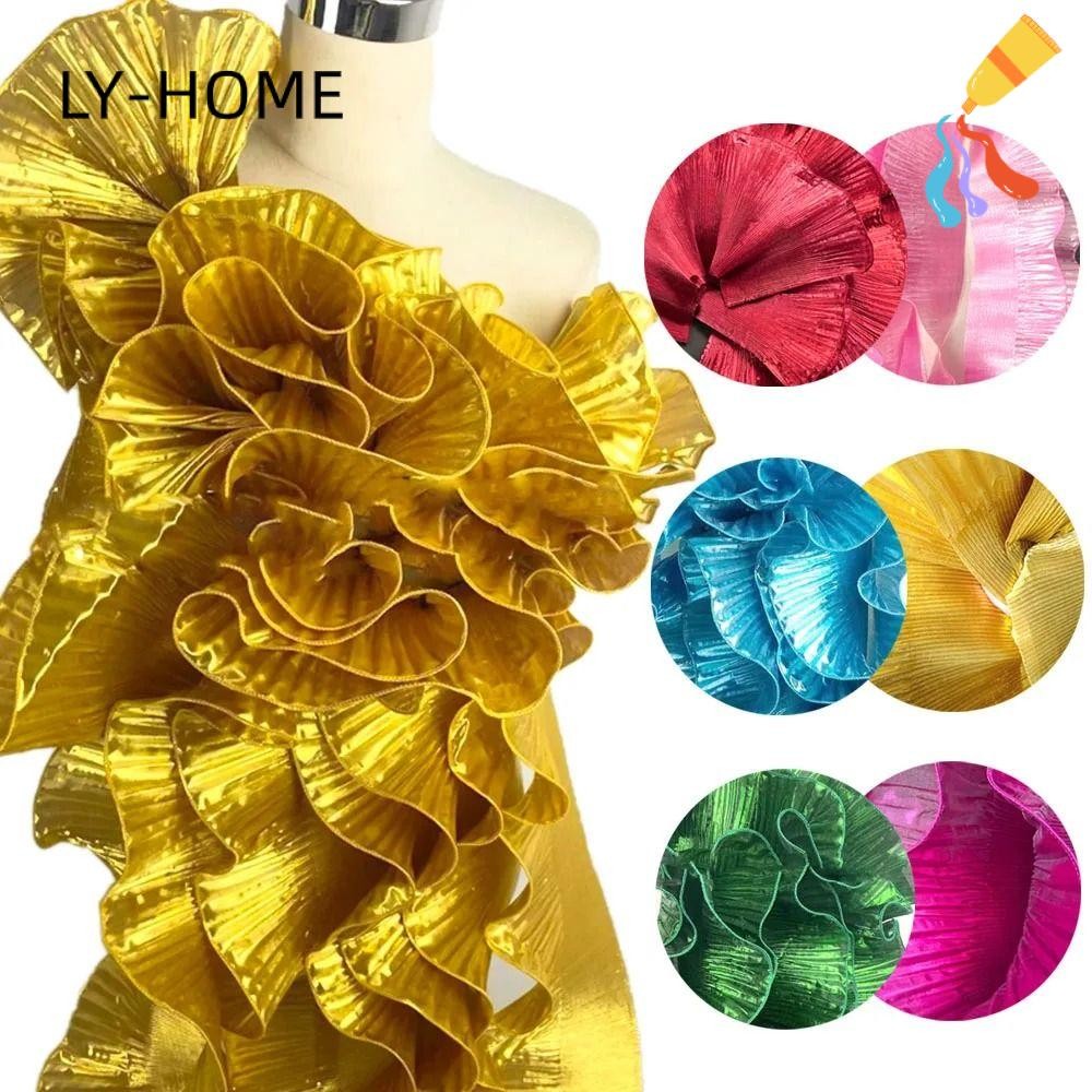 LY-HOME Big Wave Lace Fabric, 15cm Wide Fashion Pleat Mesh Organza, 1 ...
