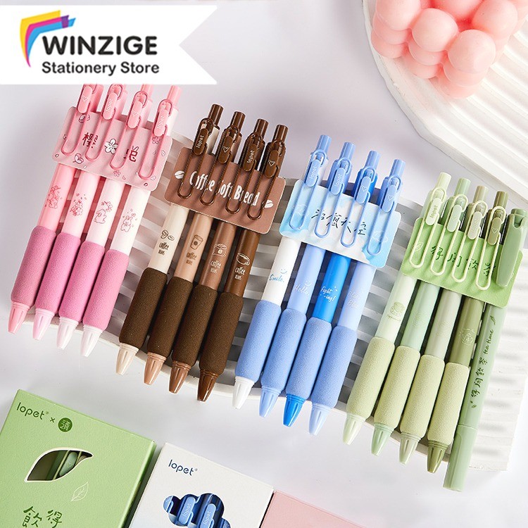 HITAM Winzige set of 4 cute pens 0.5mm gel Pen Pen aesthetic ...