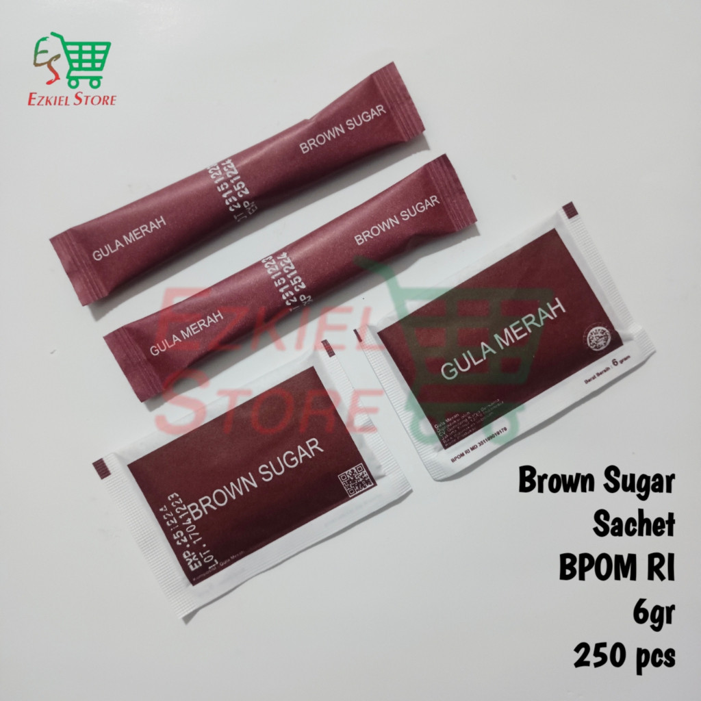 Brown Sugar Sachet / Palm Sugar contains 250 pcs (Box / Stem) | Shopee ...