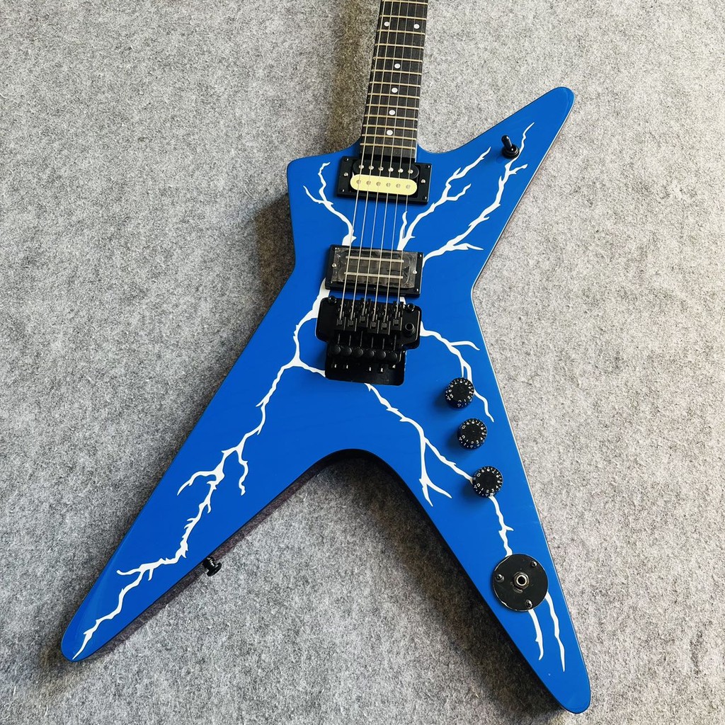 Washburn Dime 333 Electric Guitar Dimebag Darrell Signature Run Lightning Bolt Blue Professional ...