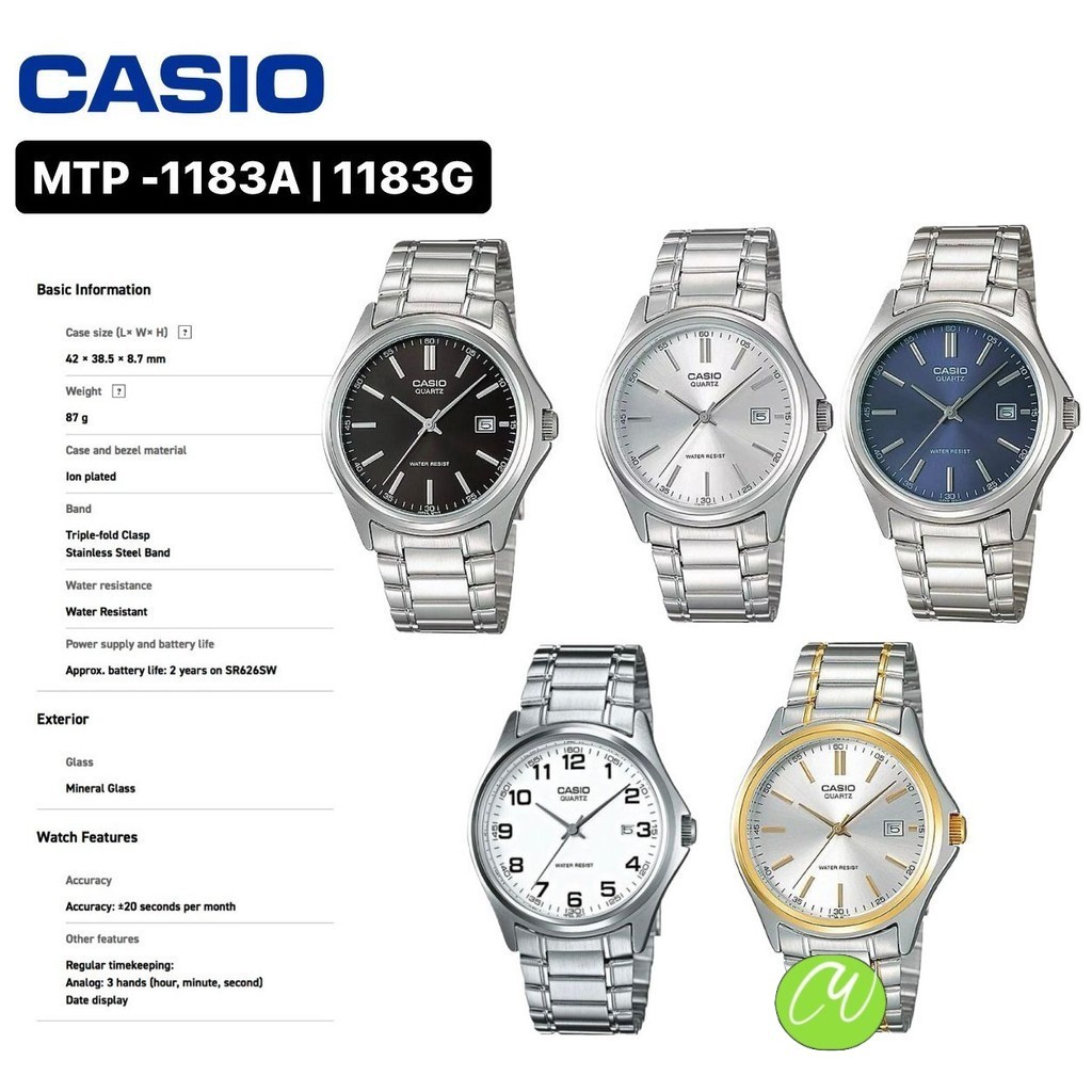 CASIO ANALOG MEN WATCH MTP-1183A/1183G | Shopee Malaysia
