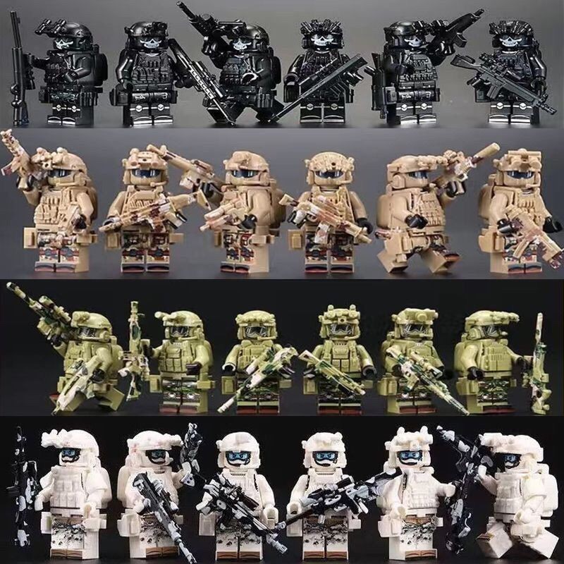 Lego minifigures series army Camouflage Special Forces Ghost SWAT Team ...