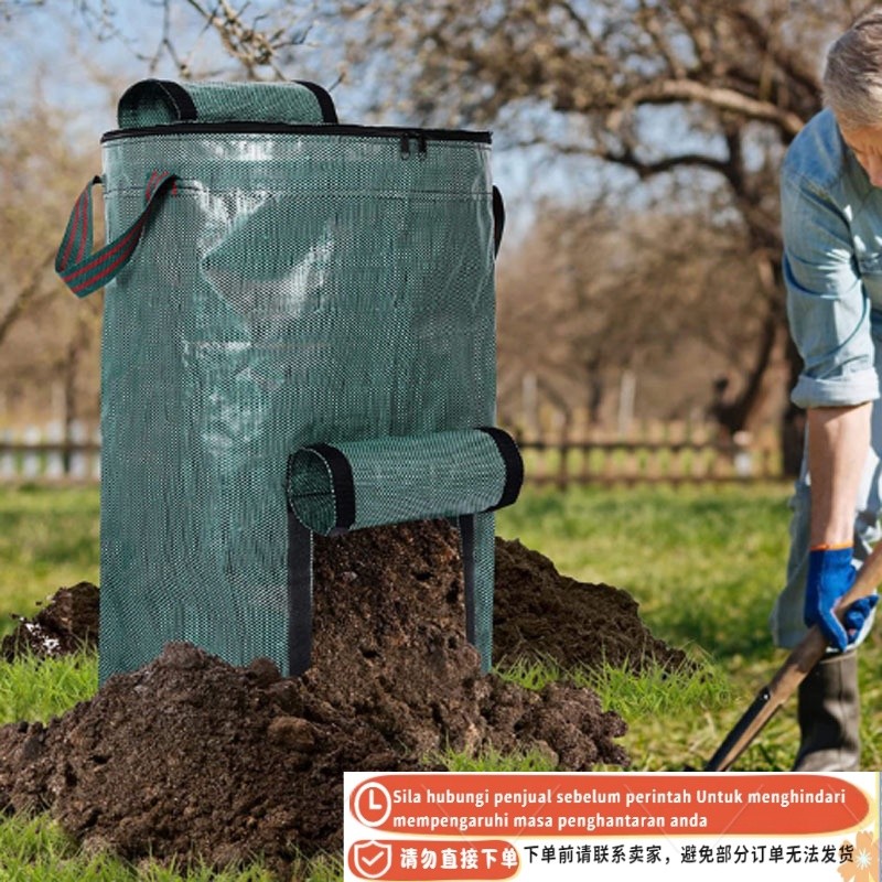 KY@ Garden Fallen Leaves Bag Outdoor Storage Folding Compost Collection ...