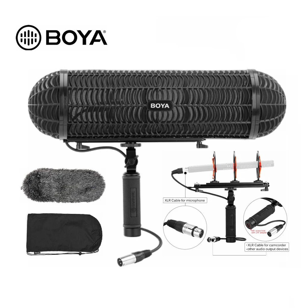 Boya BY-WS1000 Microphone Blimp Windshield Suspension System with XLR ...