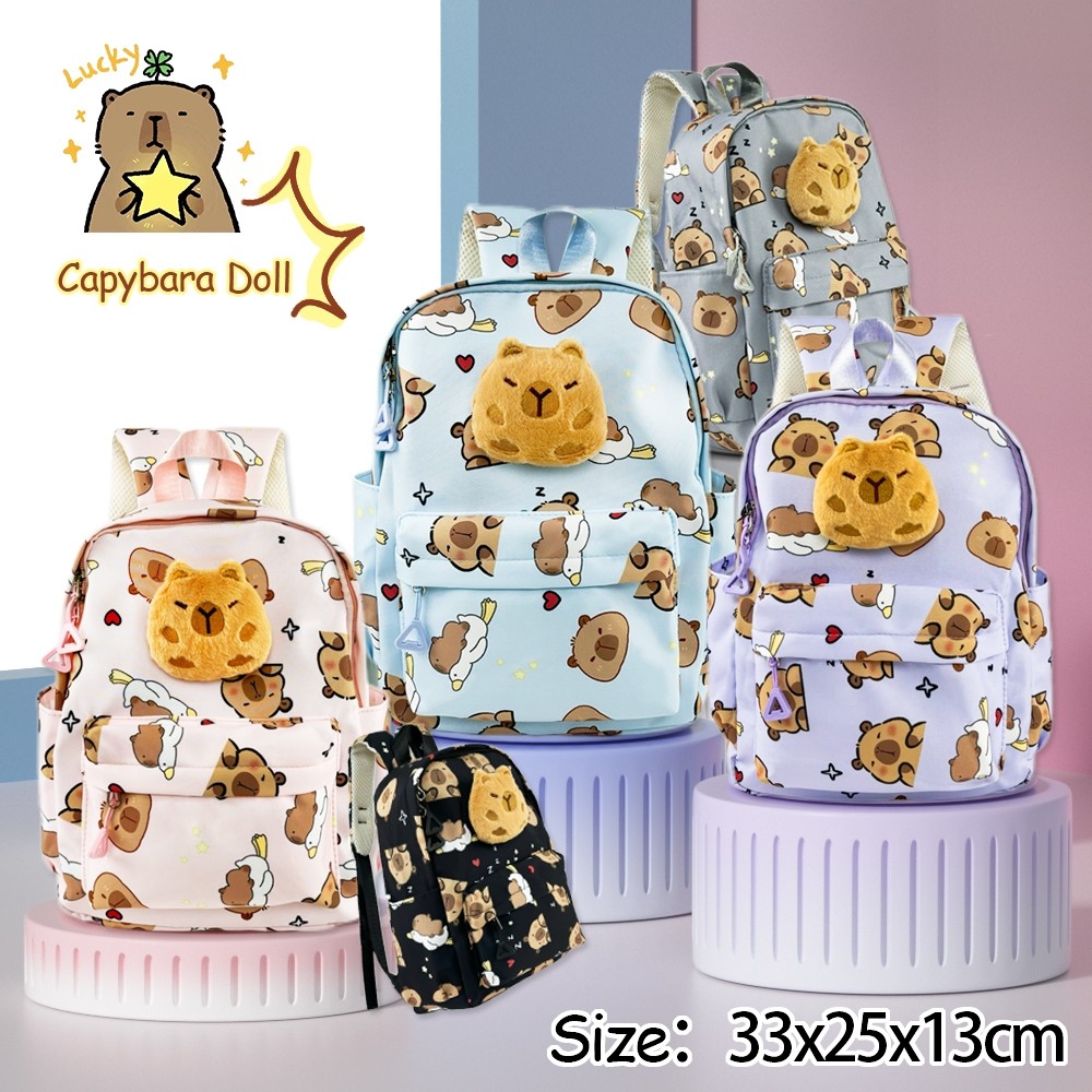 CapyBara Cute Girl Backpack Cartoon Children's Kindergarten Backpack ...