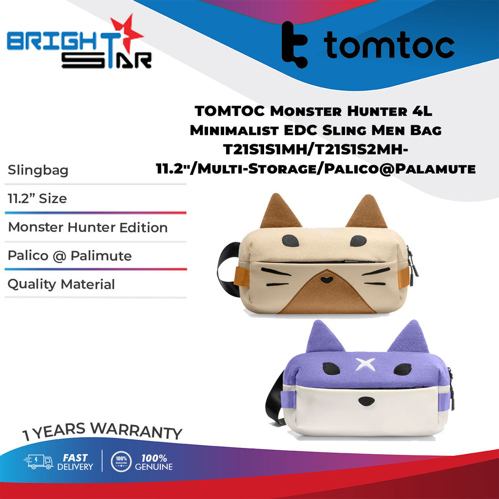 TOMTOC Monster Hunter 4L Minimalist EDC Sling Men Bag T21S1S1MH ...