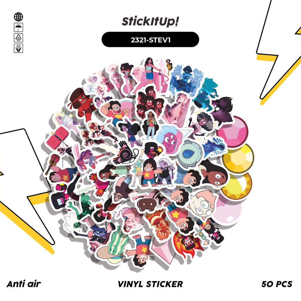 50 Pcs Sticker Pack CARTOON SERIES STEVEN UNIVERSE CHARACTER MIX 01 ...