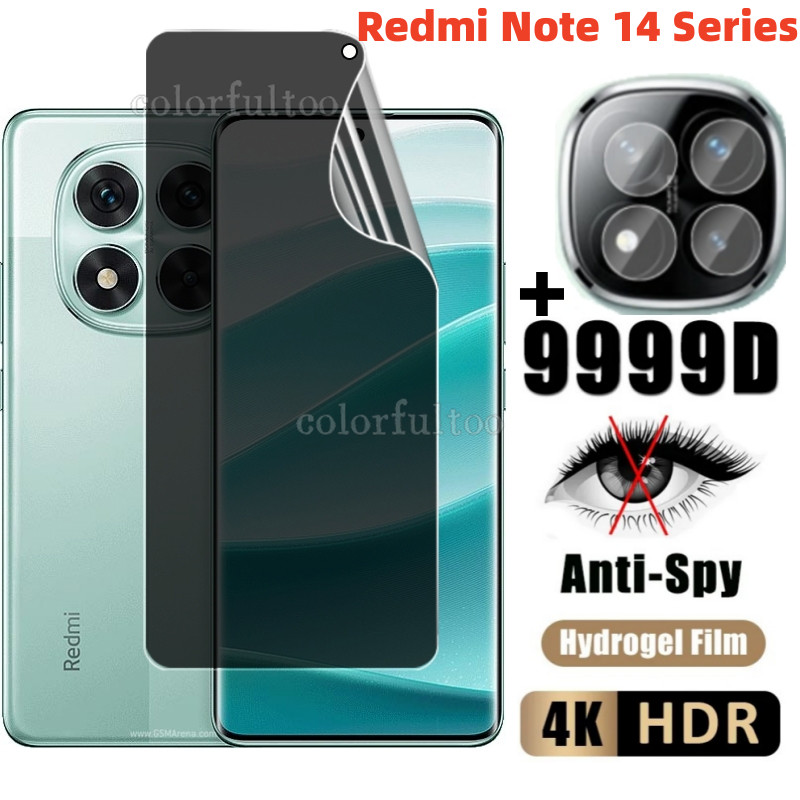 2in1 Anti-Spy Privacy Hydrogel Film For Xiaomi Redmi Note 14 Pro Plus 14Pro+ Note14Pro 4G 5G ...