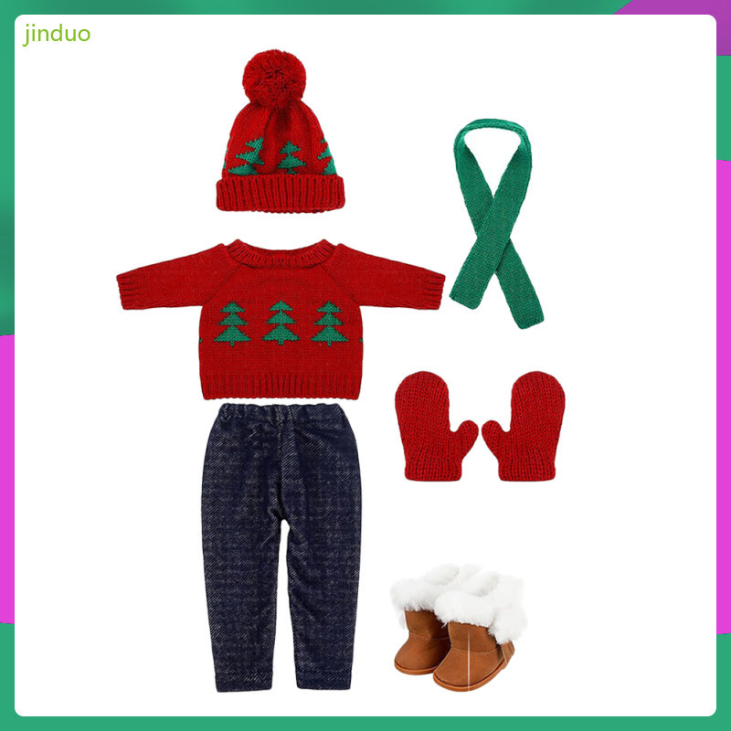 Doll Christmas Clothing Tiny Outfit Winter Costume Sweater Tree Mini ...