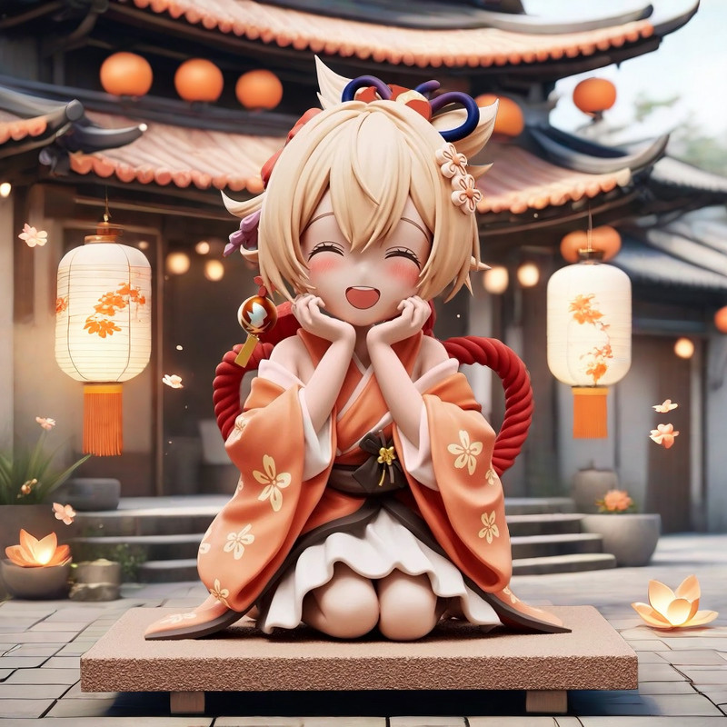 Mihoyo Genshin Impact Naganohara Yoimiya Figure Mini Girl Nendoroid ...