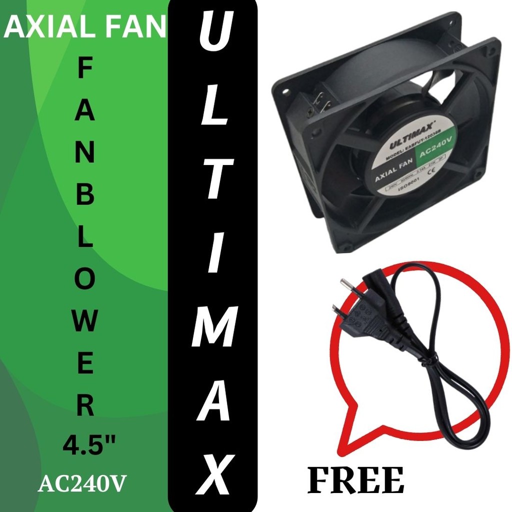 Ultimax AC240v 4" Axial Blower Fan with sleeve bearing 120*120*38mm EABFUT-12038 4" Cooling Fan ...