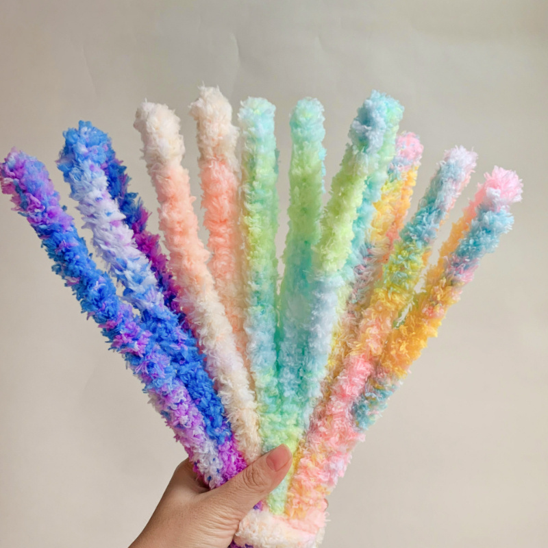 1m 15mm Velvet Wire Plush Thread Twist Stick Chenille Iron Wire Twist ...