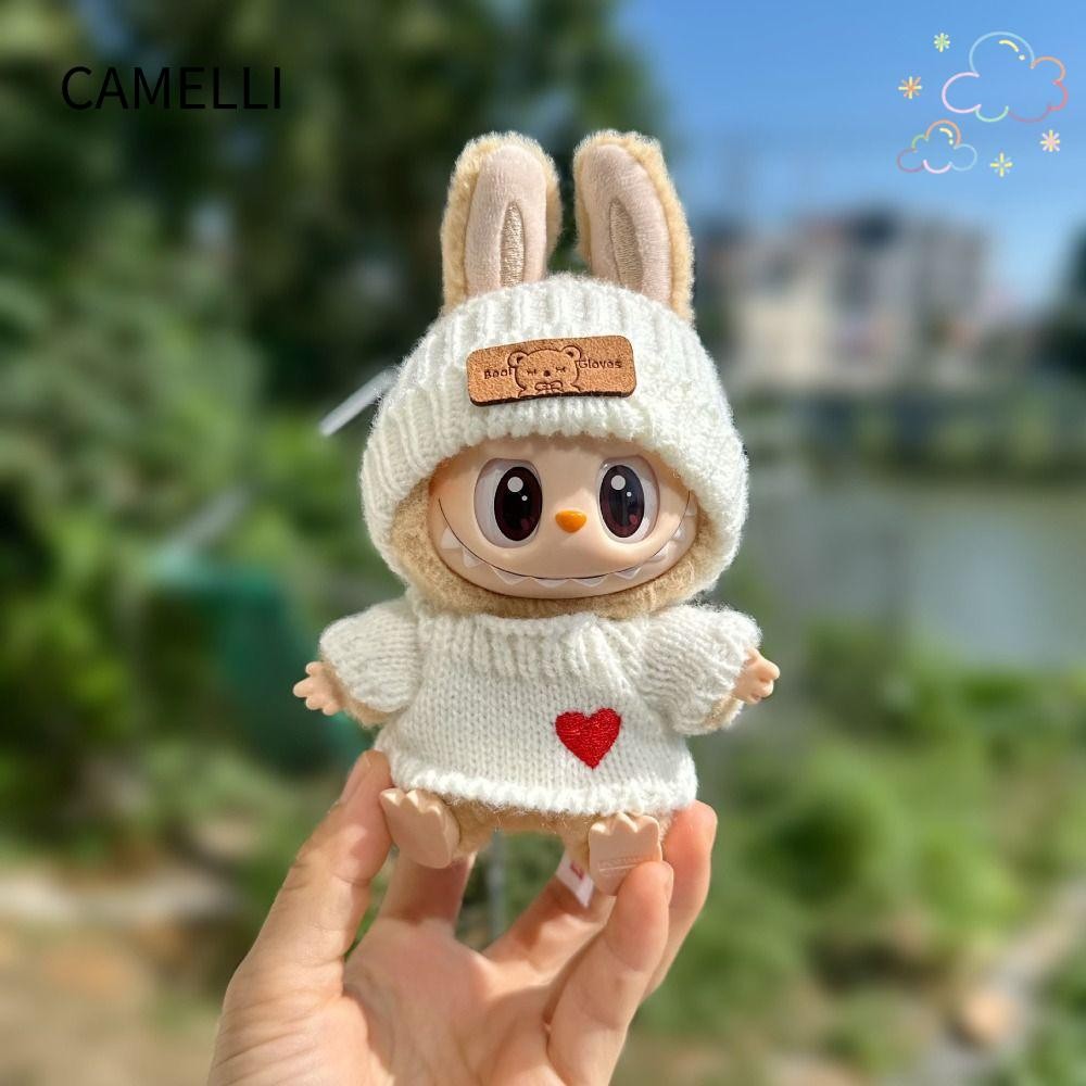 CAMELLI Labubu Sweater, Doll Accessory Love Printed Labubu Hat, DIY ...