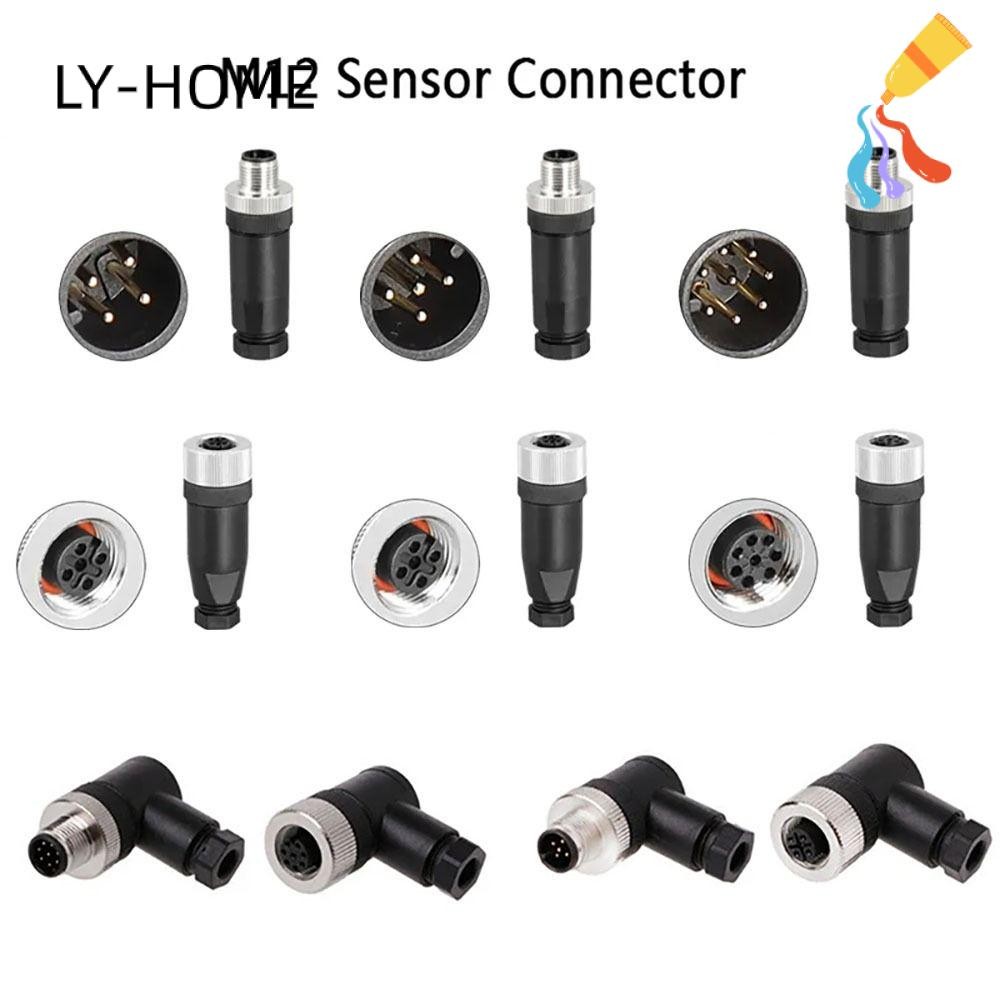 LY-HOME M12 Sensor Connector, Connector 4 5 8 Pin M12 Aviation Plug, A ...