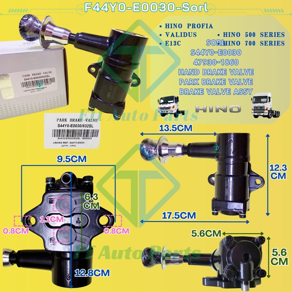 Hand Brake Valve Hino [Brake Valve Assy, Park Brake Valve, Right Hand ...