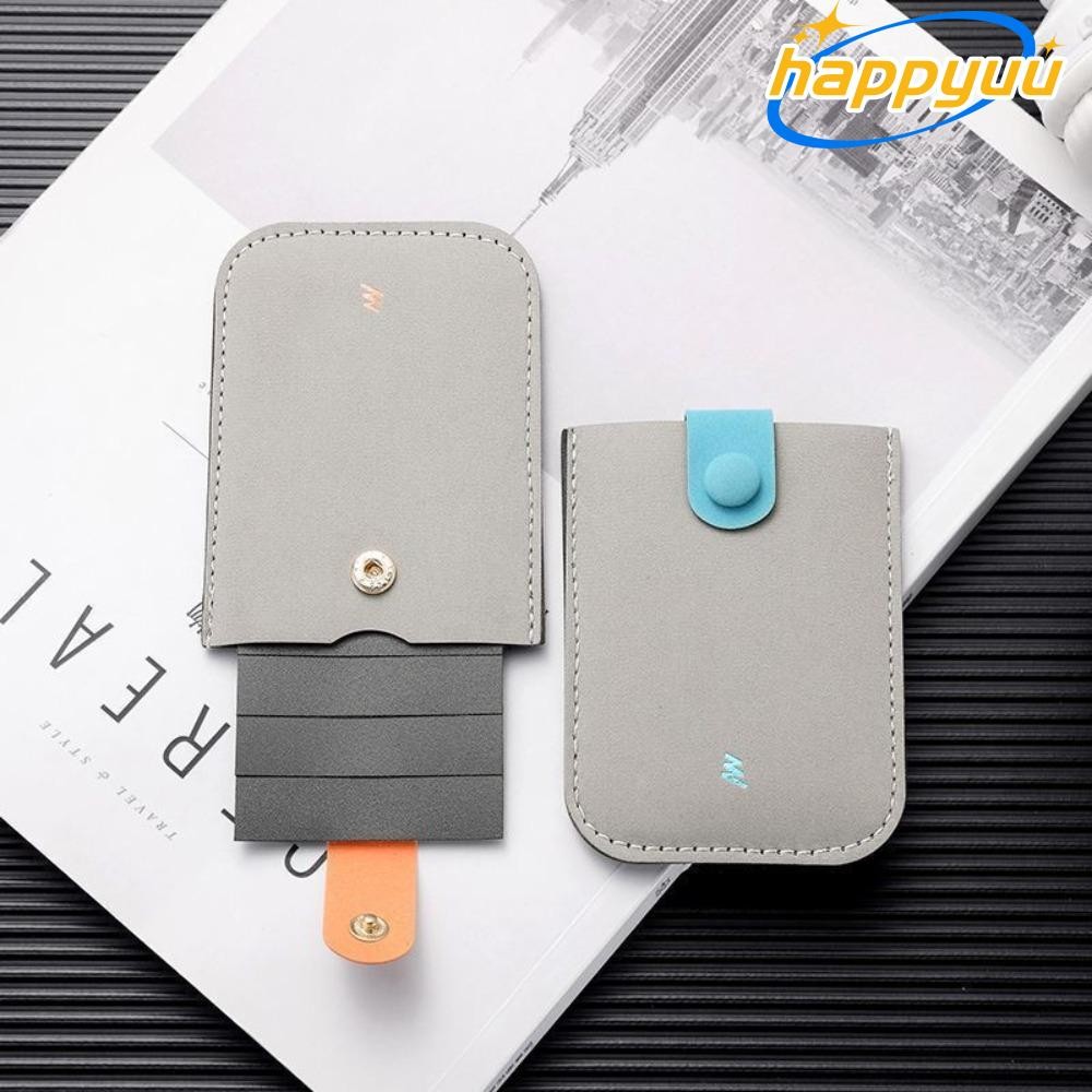 HAPPYUU Mini Card Wallet, Laminated Concealed Pull-out Type ID Card ...