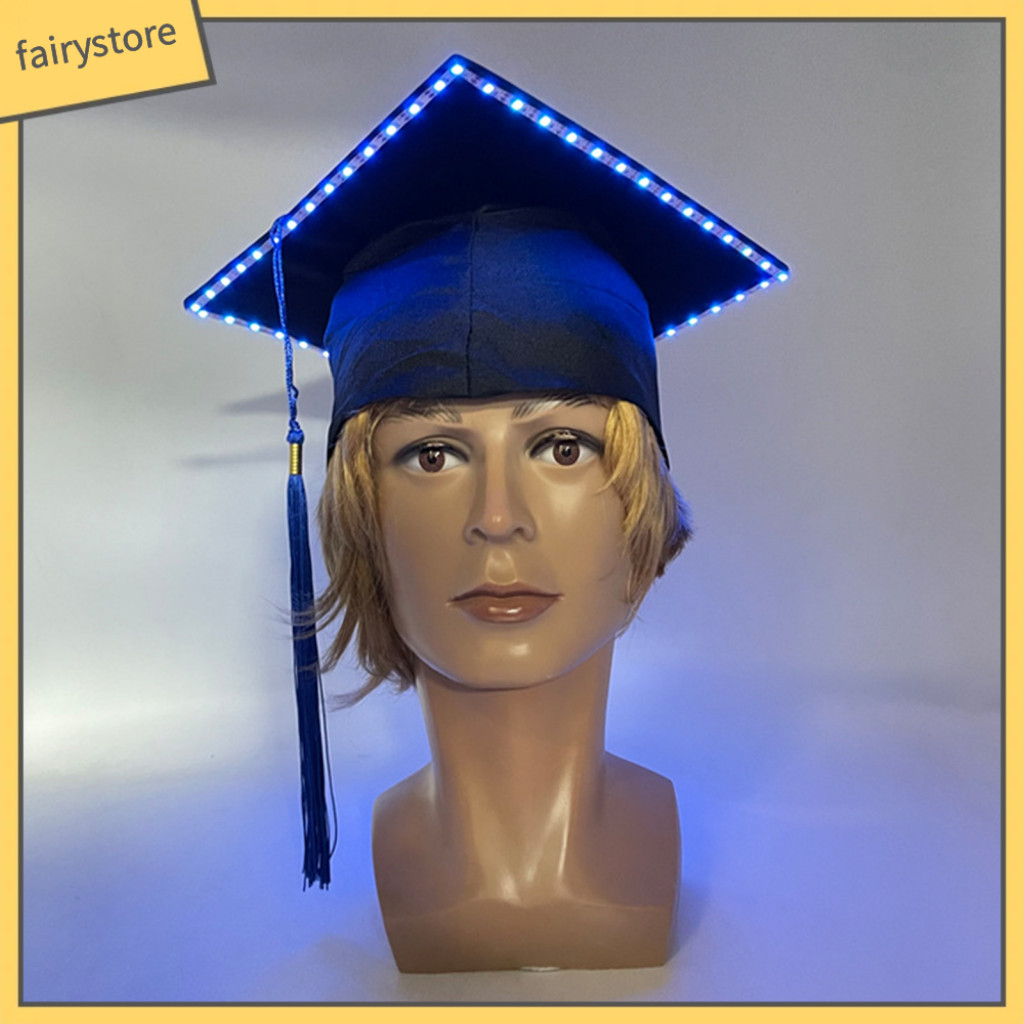 Fairystore| Unisex Bachelor Hat Led Illuminated Tassel Hat Led Light Up ...