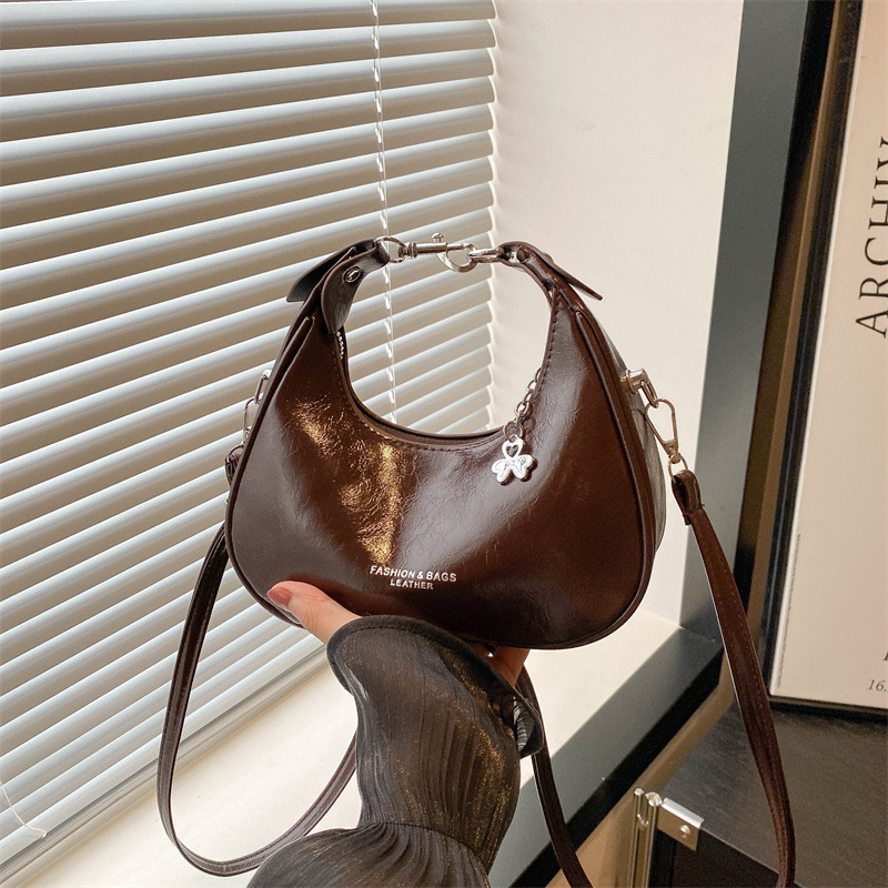 French Niche Design Hand-held Crescent Bag Trend Retro Bag Light ...
