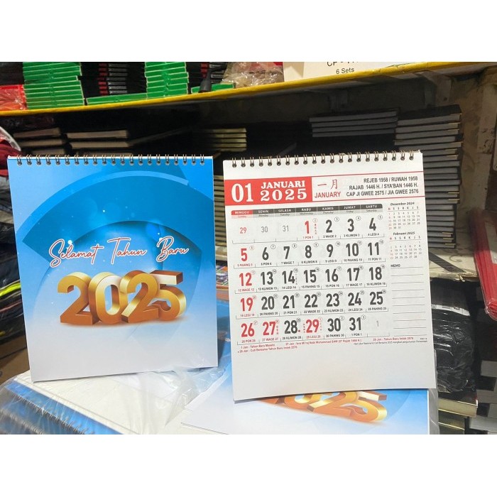 HITAM Work Desk Calendar 2025 Large Numbers Black df - km hvs Black df ...