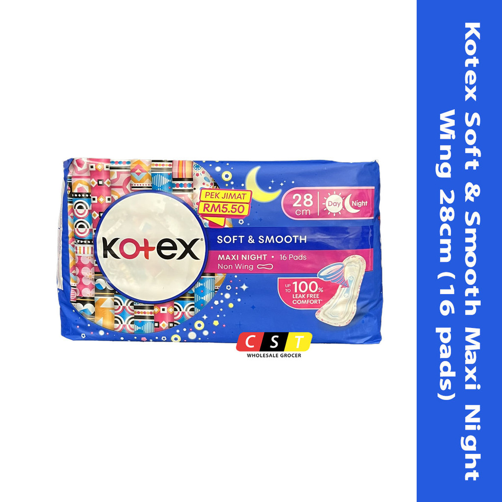Kotex Soft & Smooth Maxi Night Non Wing 28cm (16 pads) | Shopee Malaysia