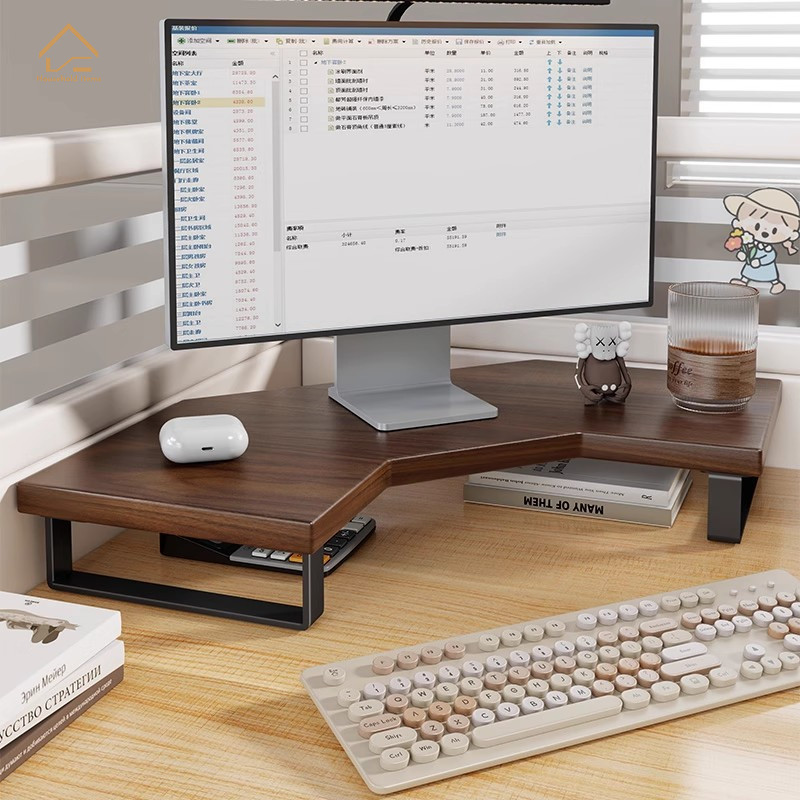 Chinese Home Corner Solid Wood Computer Monitor Stand Office Desktop ...