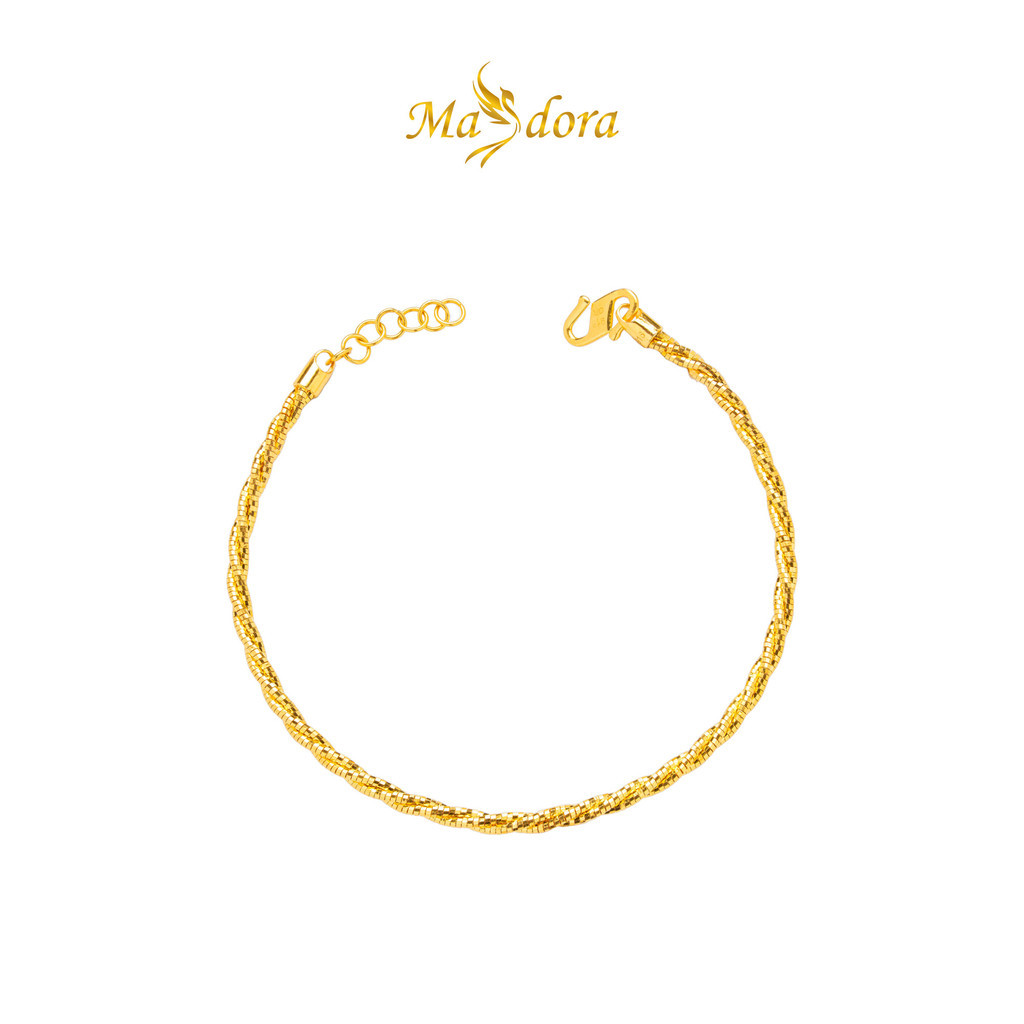 MASDORA 916 Gold Bangle Gelang Tangan Emas ~ Minimalist Golden Twisted ...