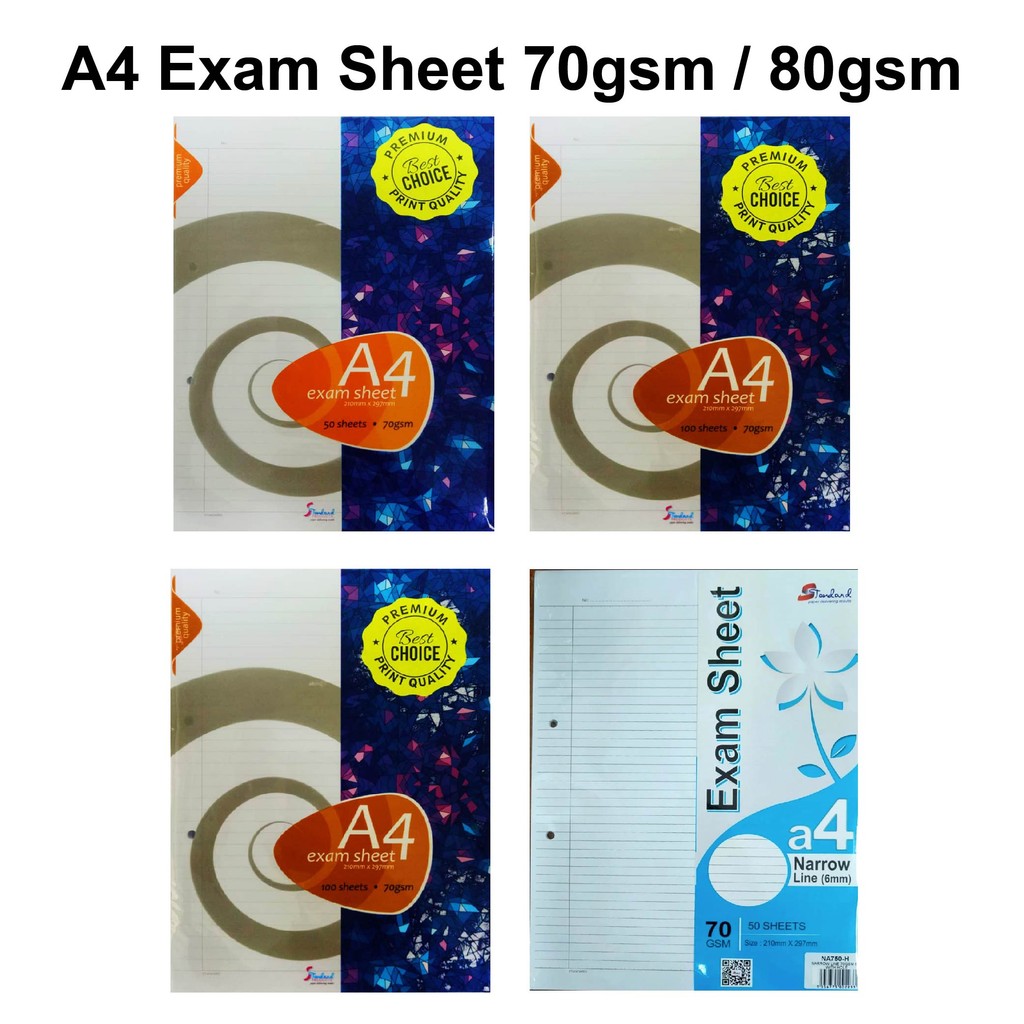 Standard A4 Exam Sheet/ Test Paper | Shopee Malaysia