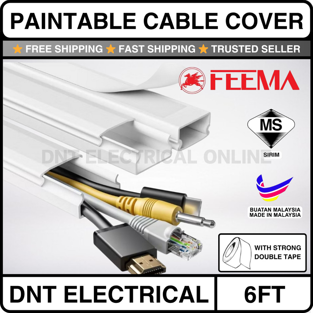 【PVC Series】White Paintable Cable Hider Protector , Cable Duct Large ...