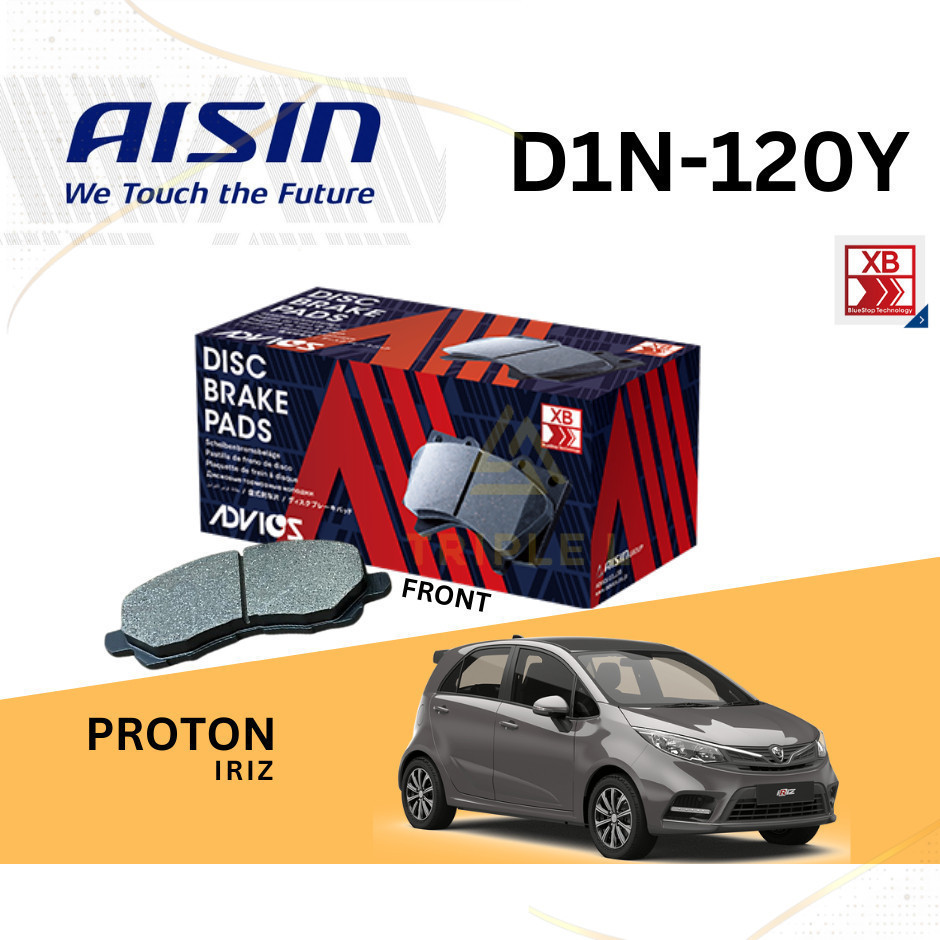 Advics Aisin Heavy Duty Disc Brake Pad Front D1N120Y for Proton IRIZ ...