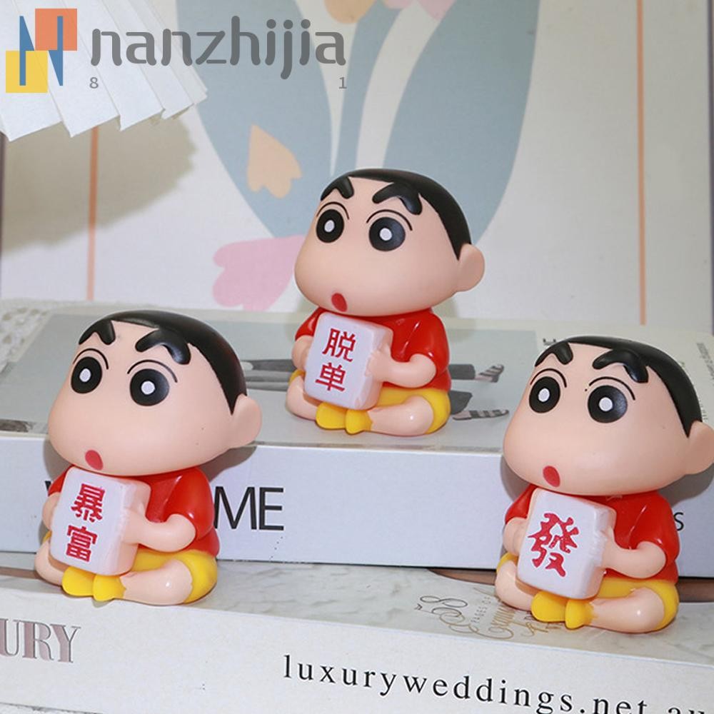 NANZHIJIA Crayon Shin-Chan Figure Toy, Blessing Mahjong Shinnosuke ...