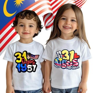 Hari Merdeka Celebration T-shirt Malaysia Flag Print Kids T-shirt ...