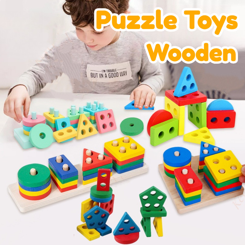 Wooden Shape Sorter Educational Toys Shape Blocks Safe and Non Toxic ...